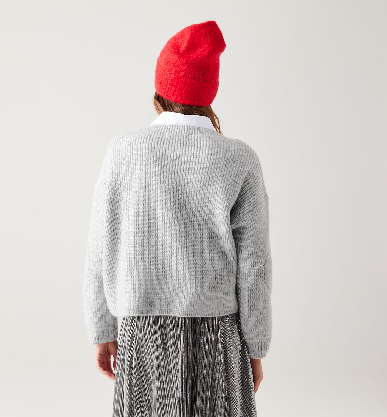 Ribbed jumper - Light grey
