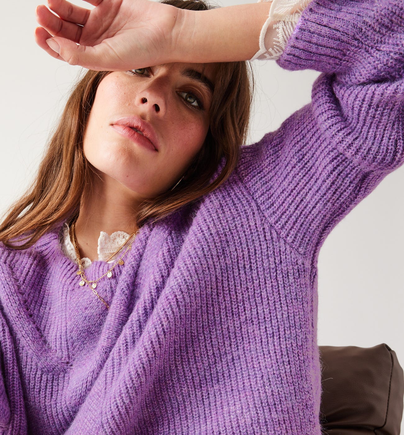 Ribbed jumper - Lilac
