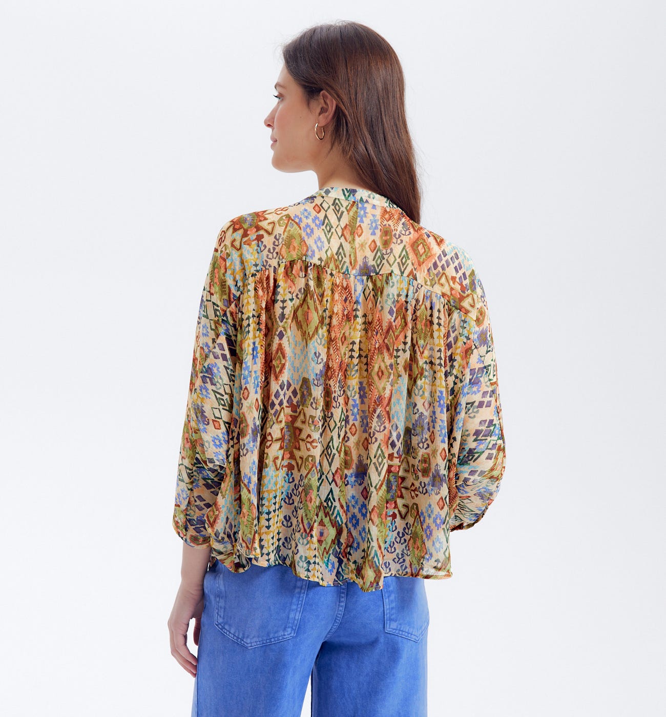 Patterned voile blouse - Multicolour print