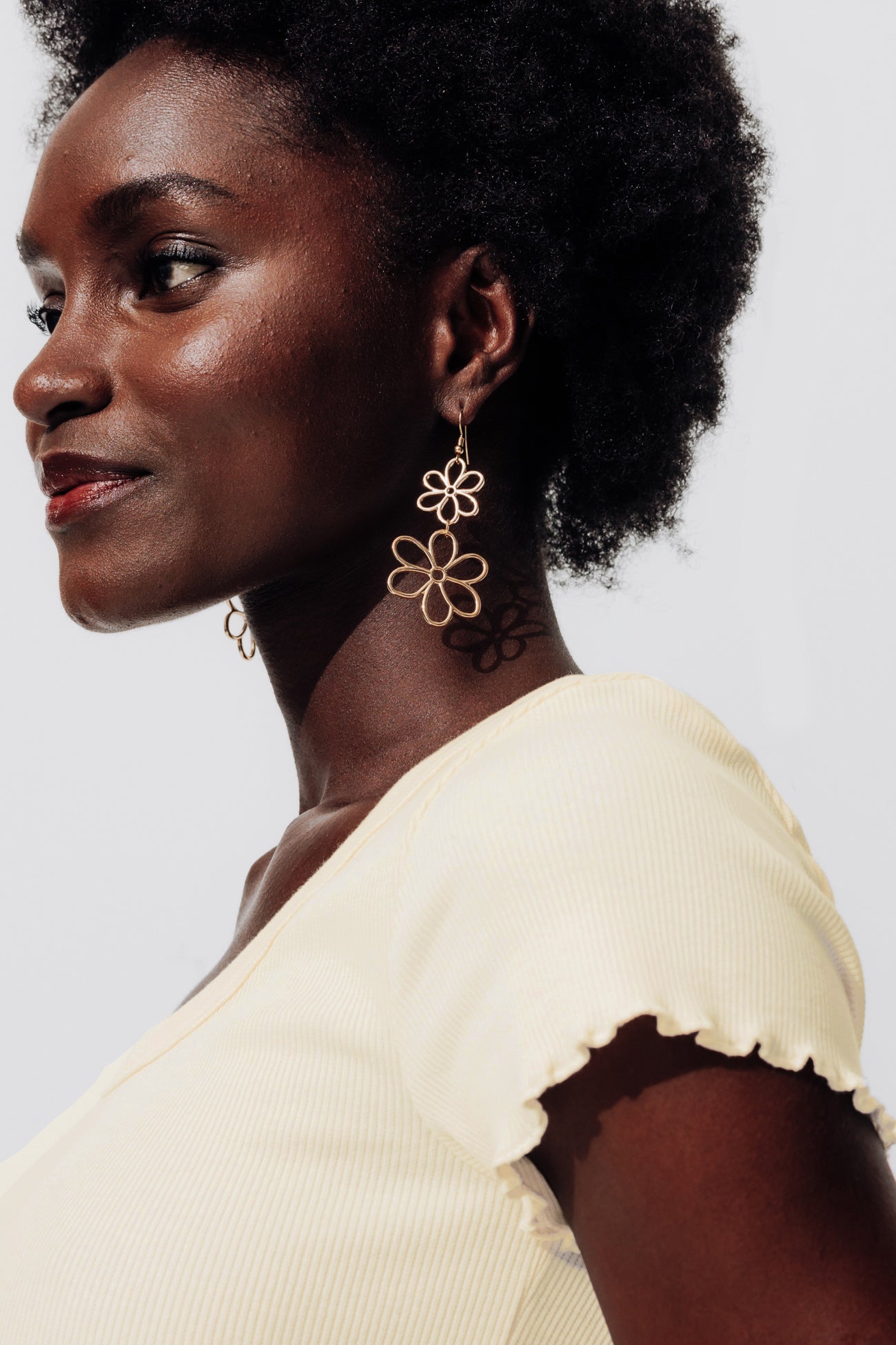 Ribbed jersey top - Ecru