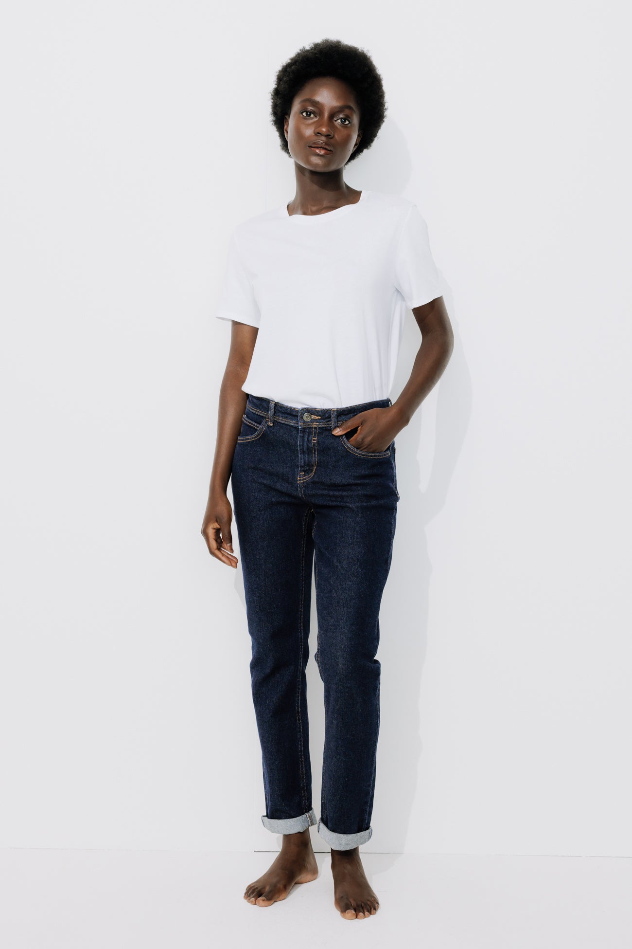 LUCIEN girlfriend jeans Rinse denim