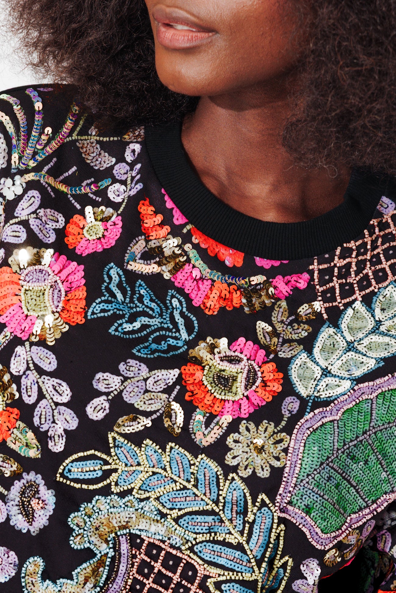 Beaded sweatshirt - Multicolour print