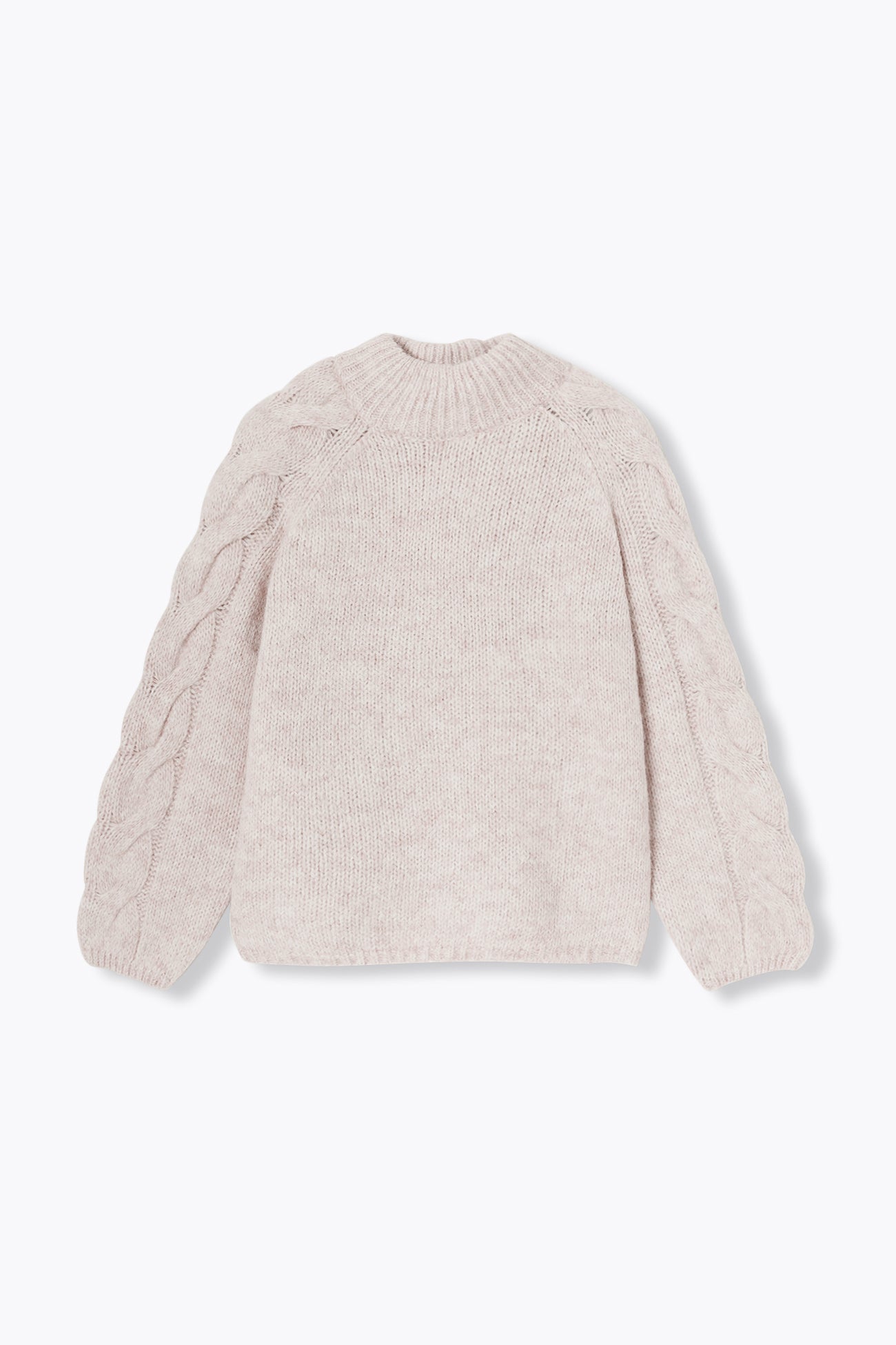 Raised neckline jumper - Beige