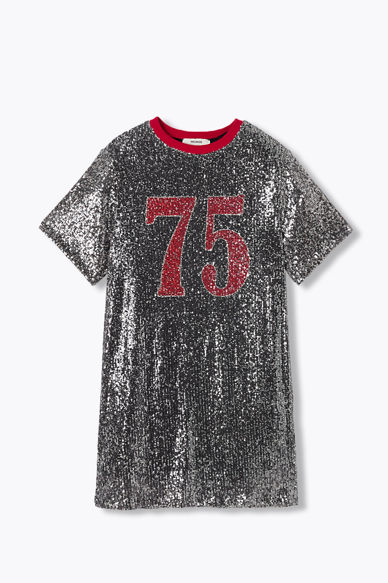 75 motif glitzy dress - Grey