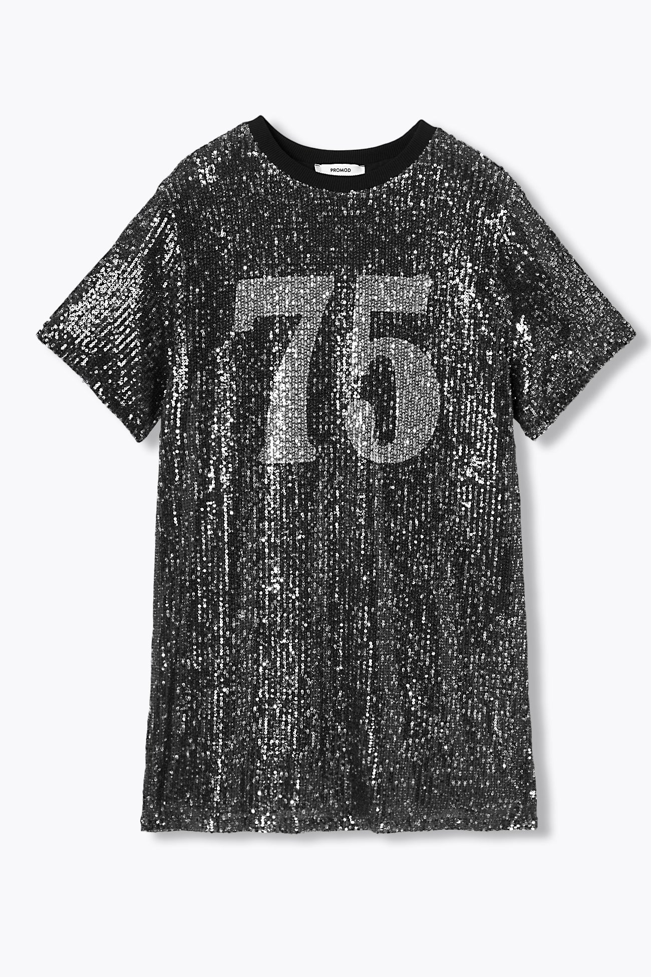 75 motif glitzy dress - Grey