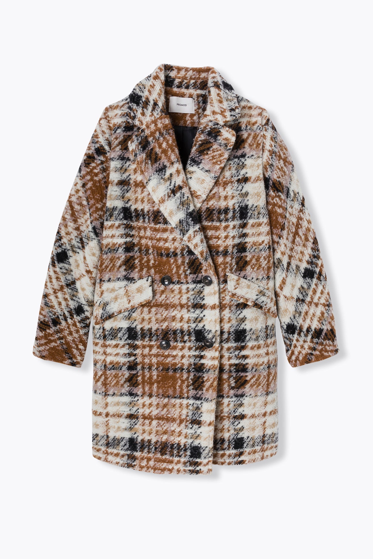 Pure wool coat - Ecru print