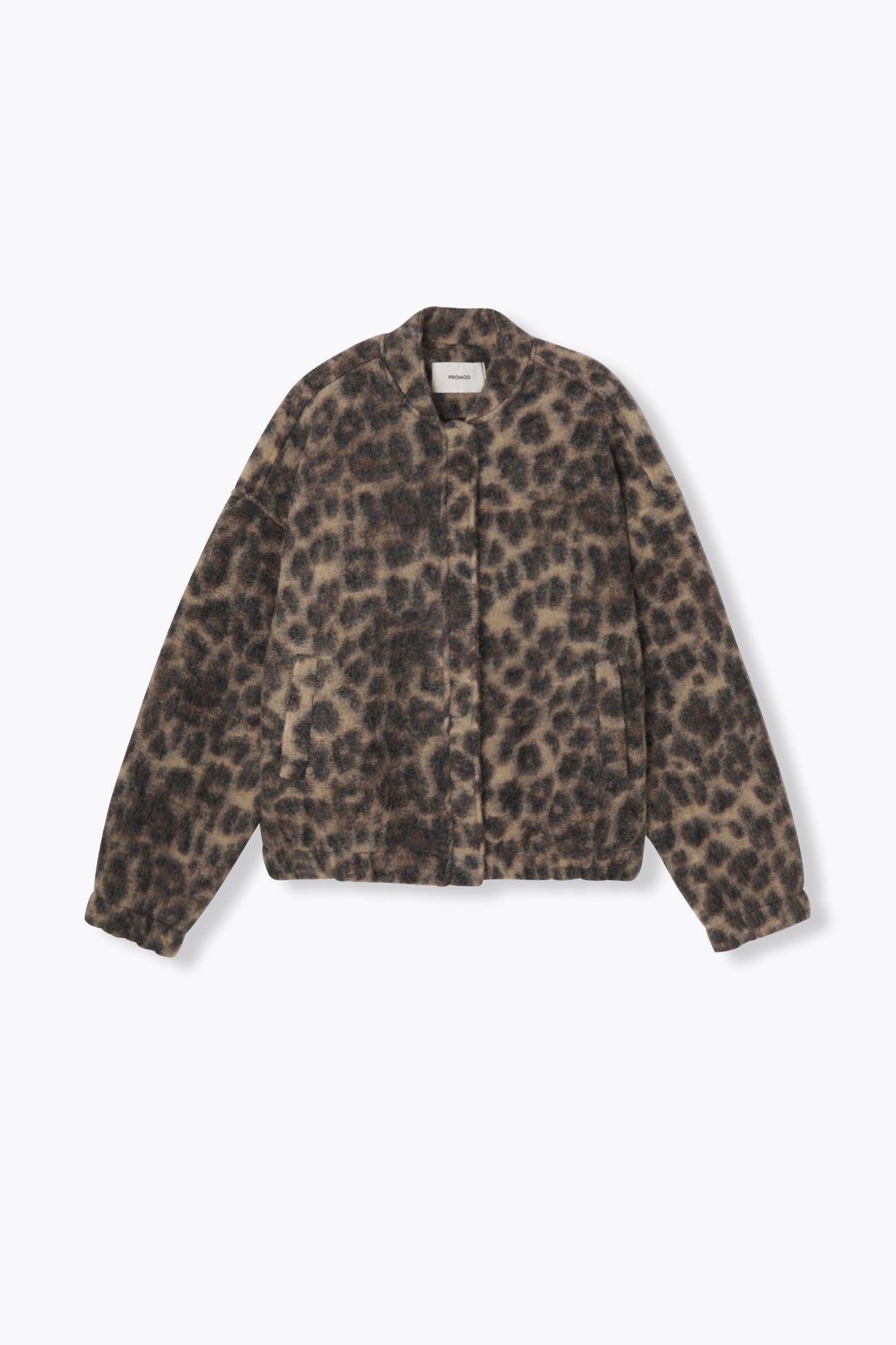 Wool-blend leopard bomber - Multicolour print
