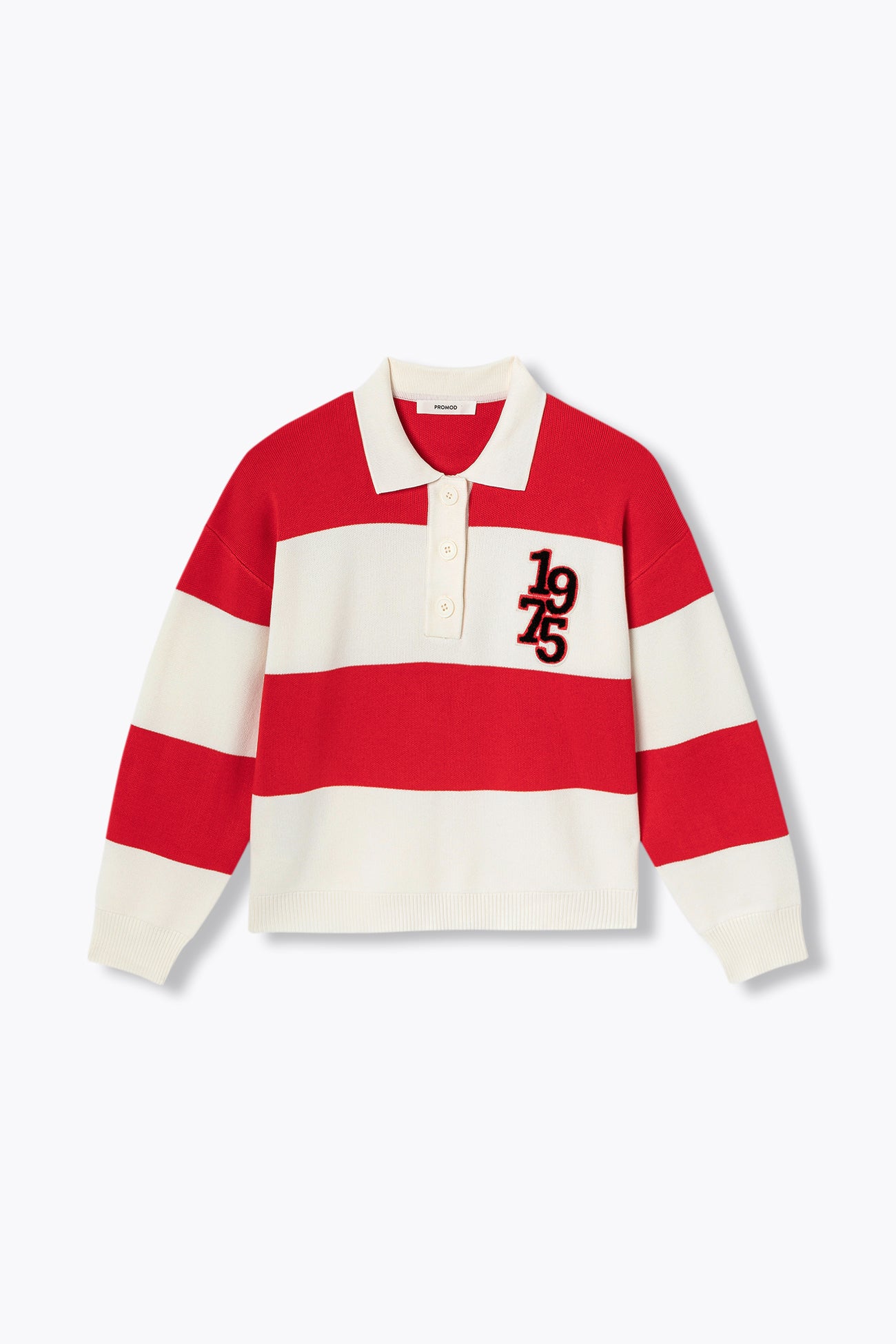 Pull polo rayé 1975 Femme - Rayé rouge
