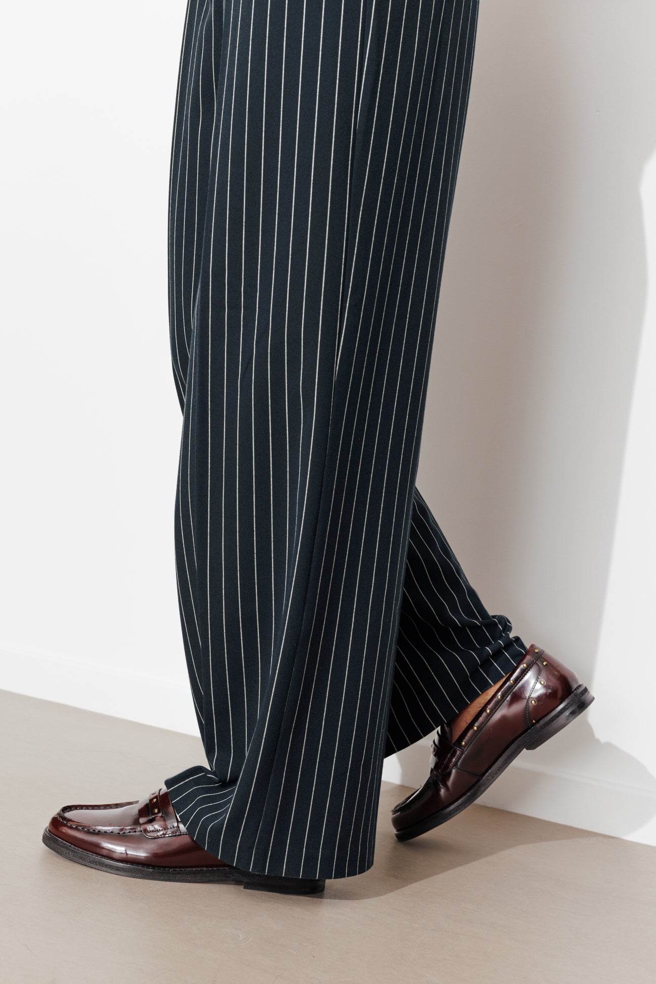 Tailored trousers - Navy blue stripes