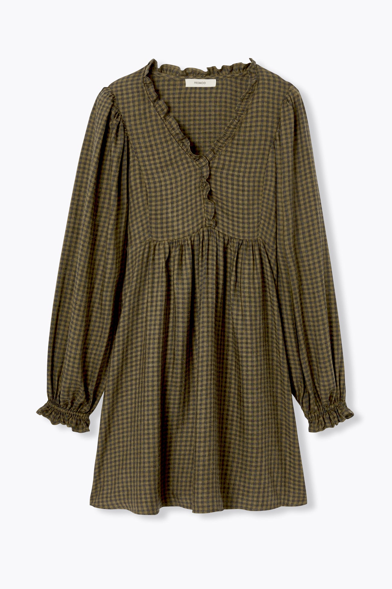 Short checked dress - Khaki checks