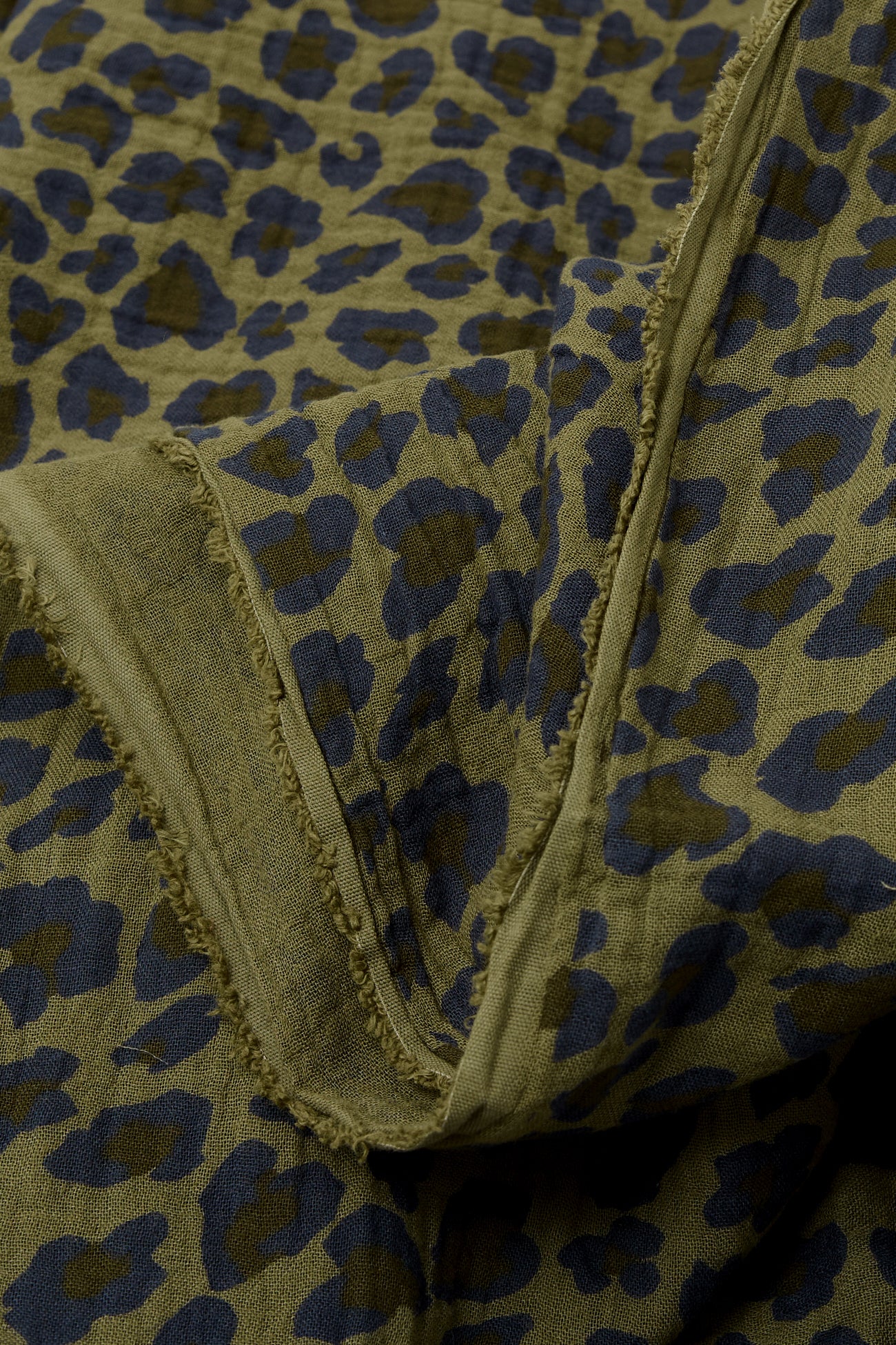 3m leopard cotton fabric cut - Khaki print