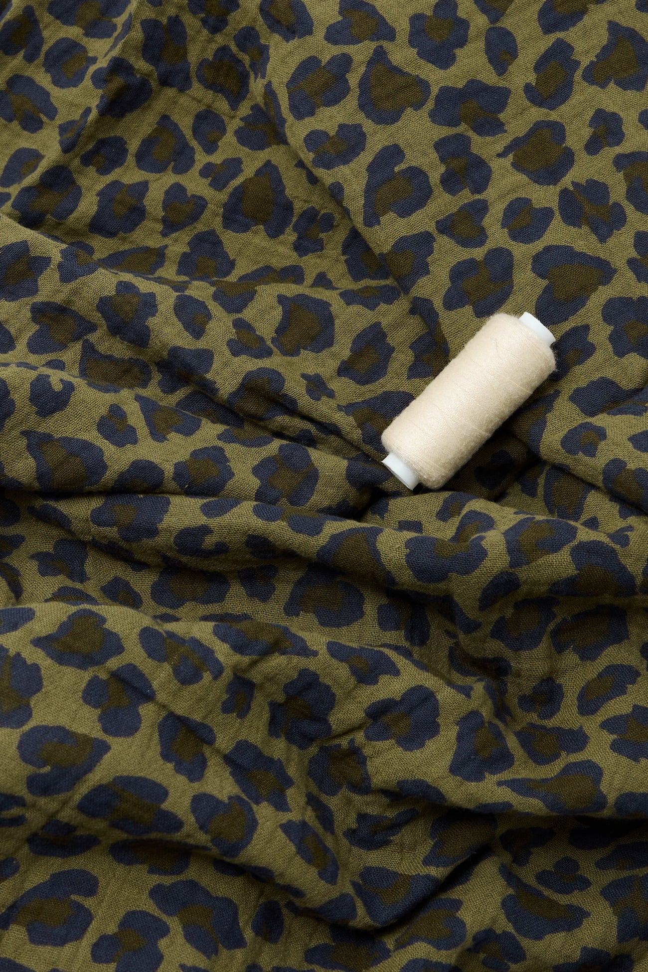 3m leopard cotton fabric cut - Khaki print